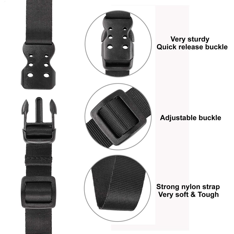 Ayaport Utility Straps with Buckle 40" Quick-Release 0.75"x40", Black ...