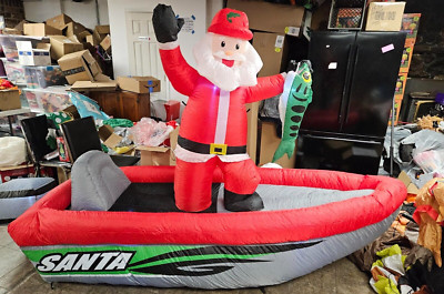 Occasions 10ft Long Santa Bass Boat Christmas Inflatable | eBay