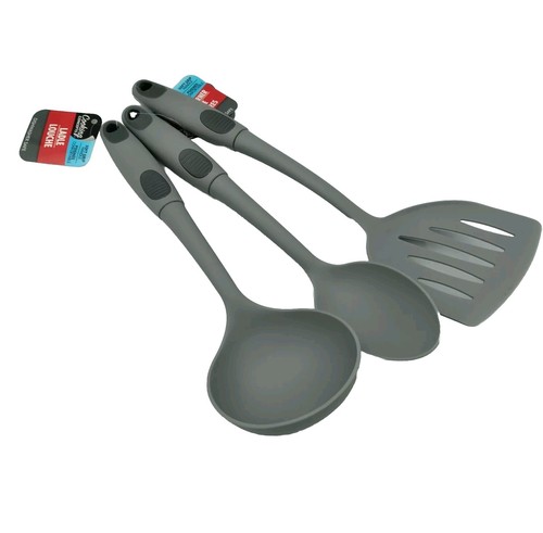 Cooking Concepts Utensils Set of 3 Spoon Ladle Spatula Gray For Non ...