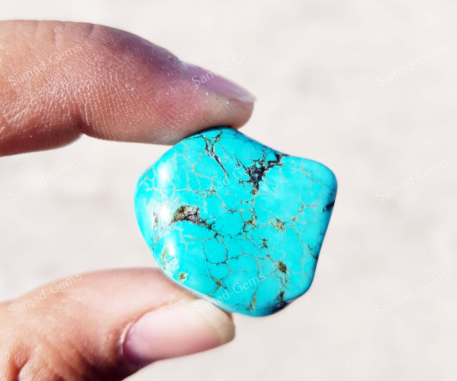 90 CT 100% Arizona Natural Blue Turquoise Cabochon Loose Gemstone | eBay