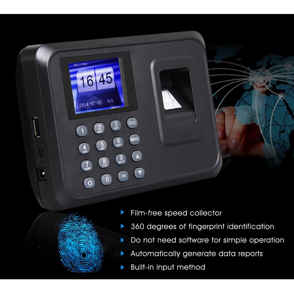 Clocking in System Attendance Machine Fingerprint ID Card Time Recorder ...