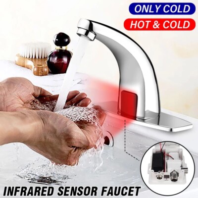 Smart Automatic Infrared Sensor Faucets Touchless Bathroom Basin Sink ...