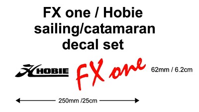 FX one HOBIE catamaran kayak boat sailing hull decals stickers 25cm/6cm ...