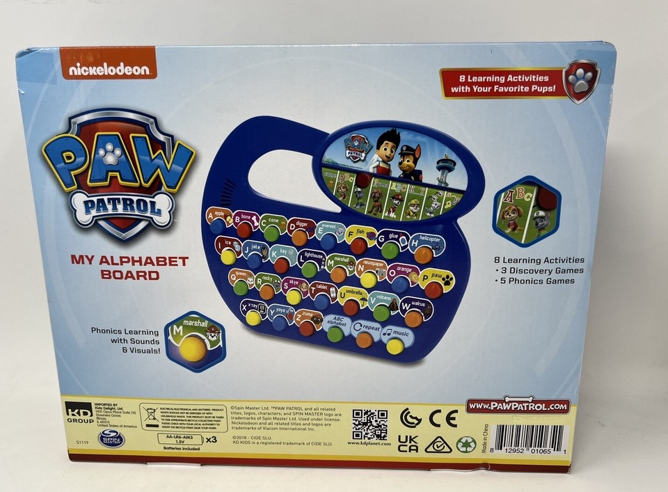 Paw Patrol My Alphabet Board Fun Phonics Learning Children's Toy New | eBay