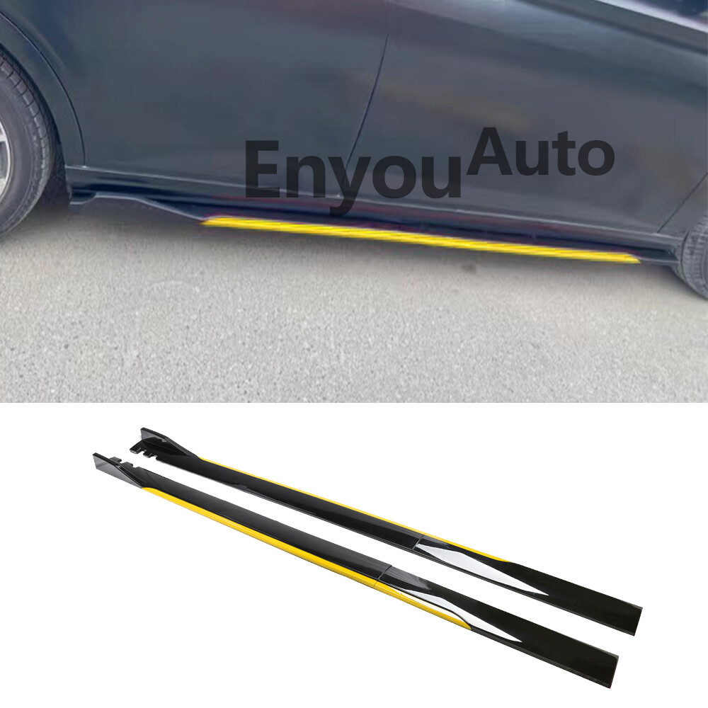 For Volkswagen Passat 86" Side Skirt Extension Rocker Panel Black ...
