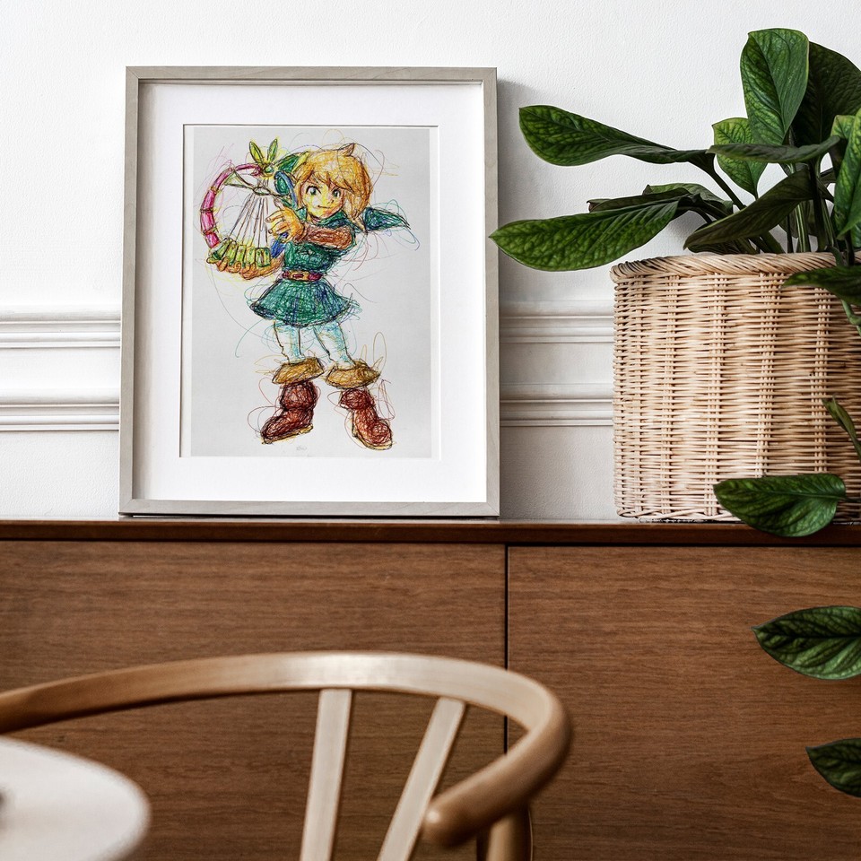 Link Oracle of Ages Ballpoint Pen Print, Legend of Zelda Art | eBay UK