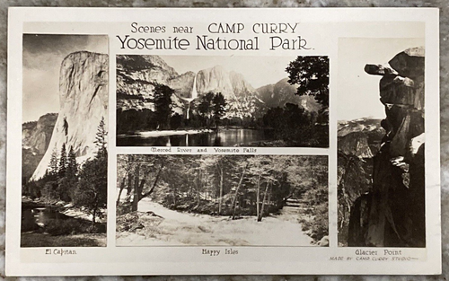 Scenes Near Camp Curry Yosemite National Park California 1946 RPPC ...