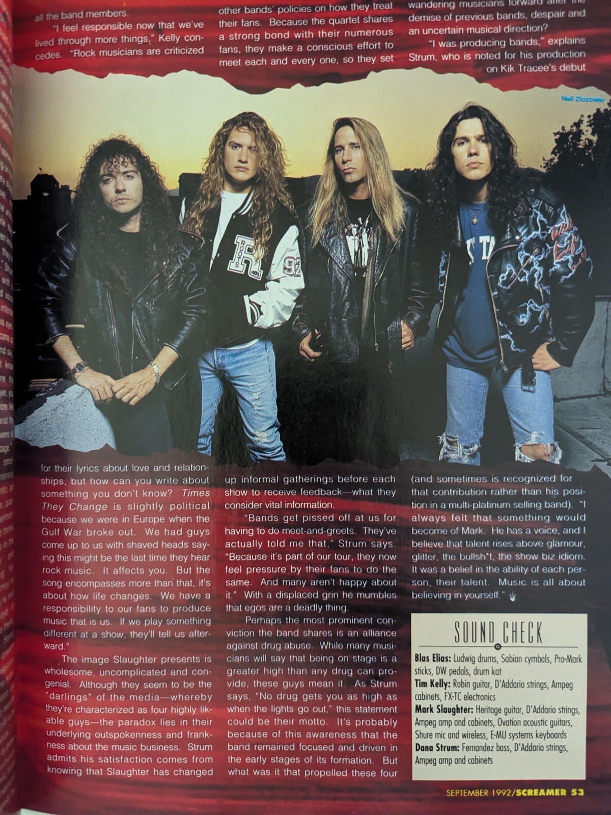Screamer Magazine September 1992 Slaughter, Soundgarden, Sabbath ...
