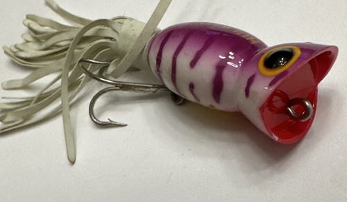 Arbogast Ultralight Hula Popper Purple Fishing Lure with One Treble ...