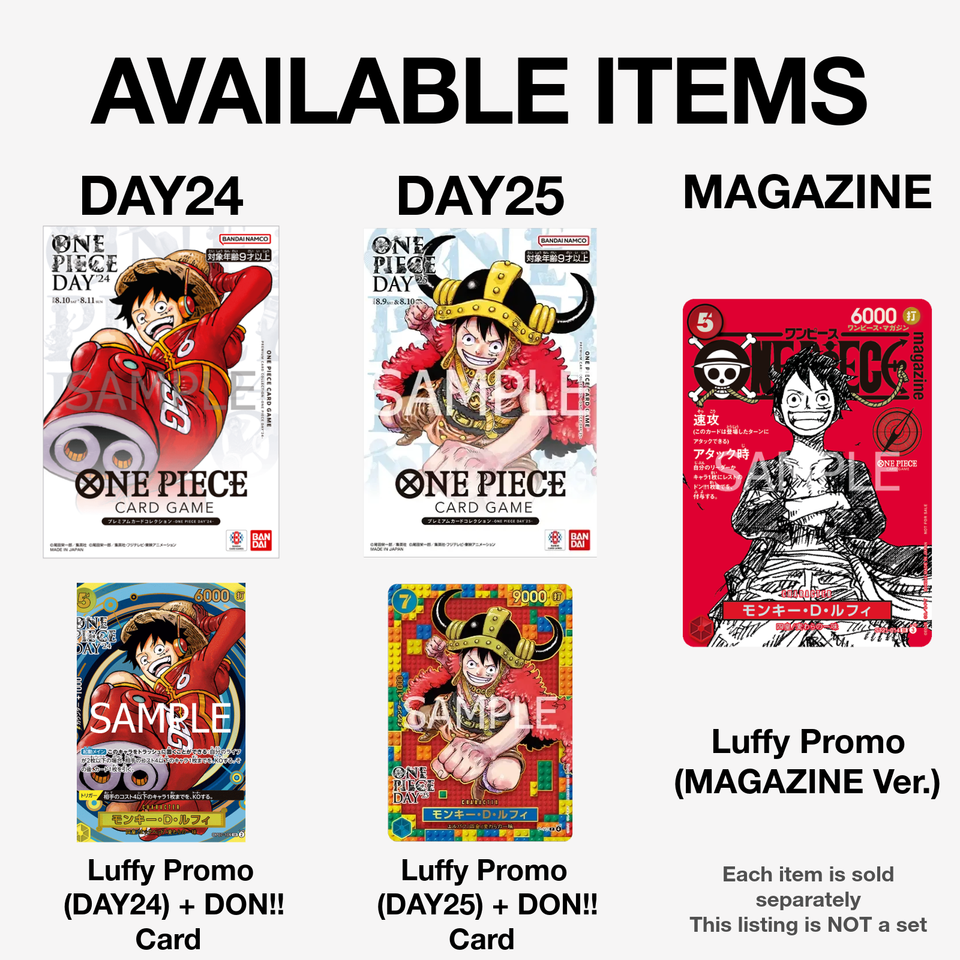 ONE PIECE Card Game Luffy Promo Collection DAY24 DAY25 Magazine JP ...