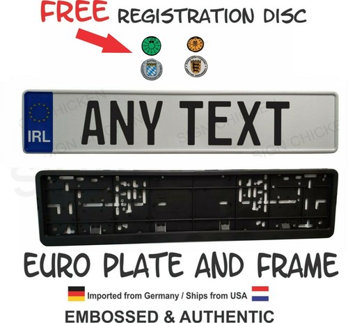 IRELAND, IRISH EUROPEAN LICENSE PLATE SET - ANY TEXT, BMW, EURO TAG ...