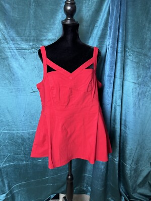 NWOT Torrid Red Strappy Detail Peplum Tank Top Blouse Size 1 (14/16) | eBay