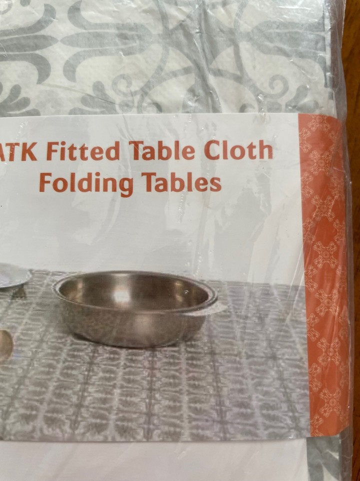 ATK Tablecloth for Folding Table Fitted Rectangular Table Cloth 6 Ft ...