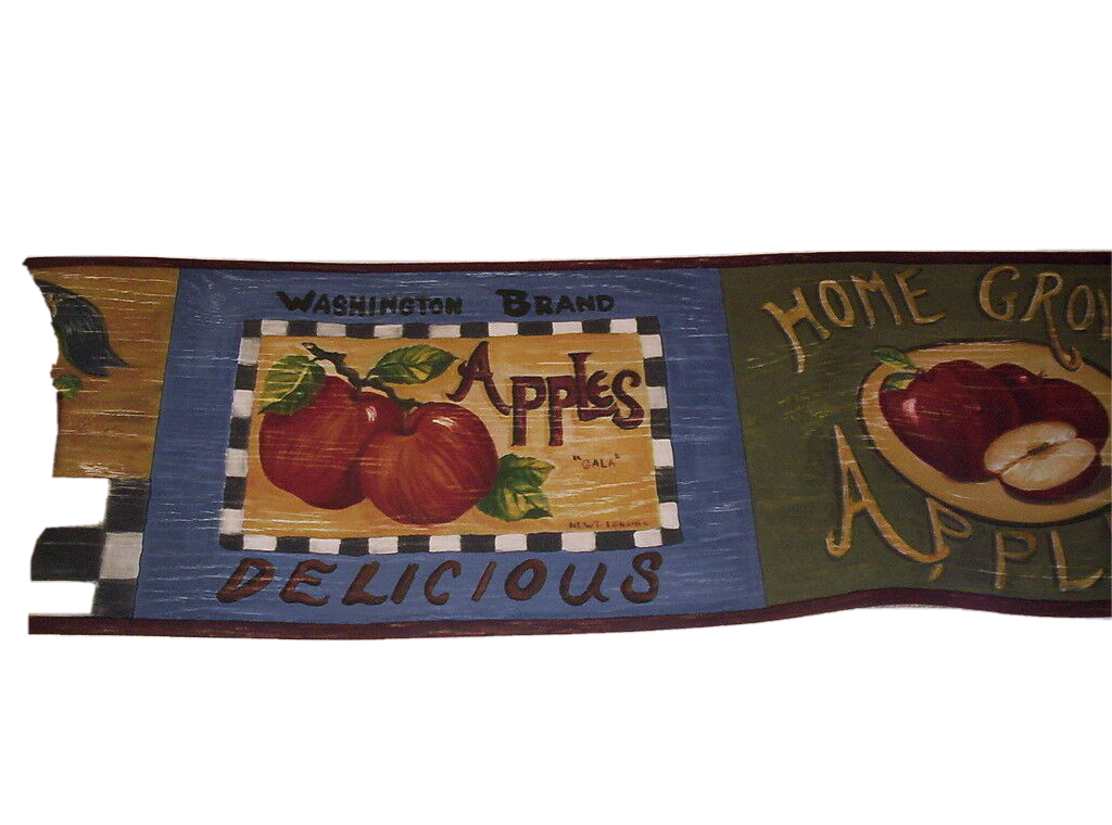 WASHINGTON FARM FRESH APPLE BOX LABELS PRE-PASTEDWALLPAPER BORDER ...