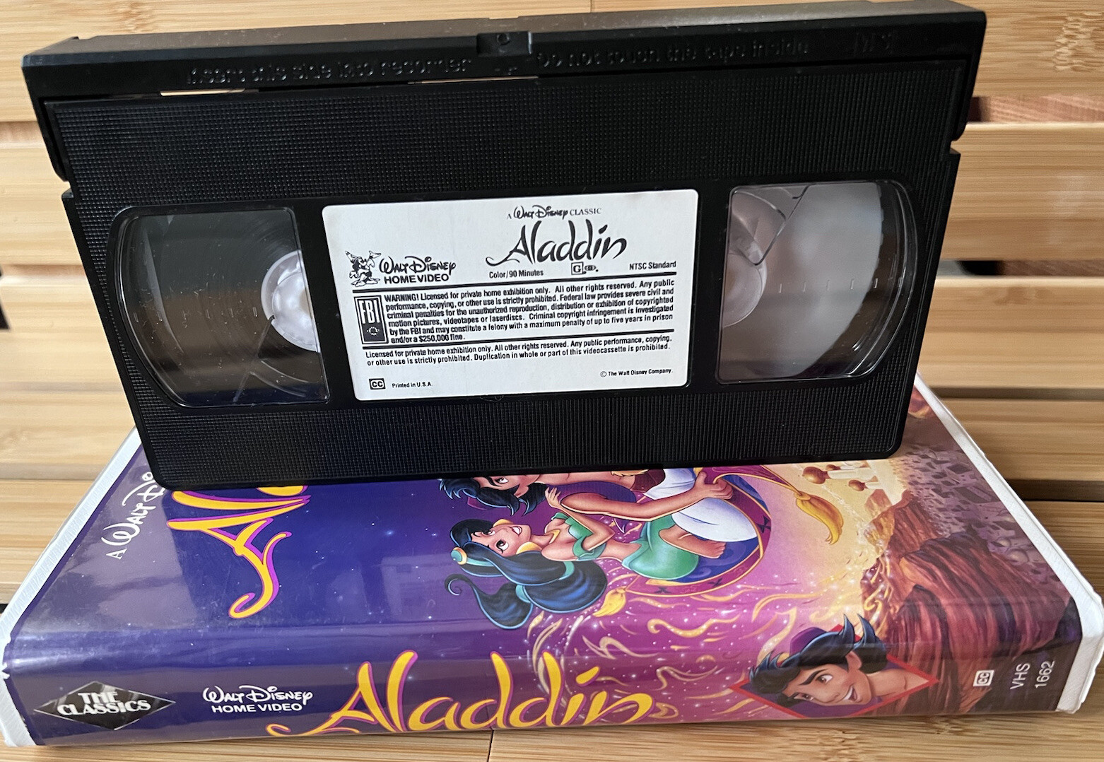 Aladdin VHS 1662 Black Diamond Classic 1993 White Paper Label *rare ...