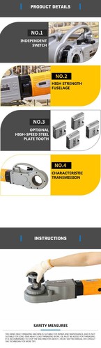 SQ30-2C Handheld Electric Threading Machine 2in Portable Galvanized ...