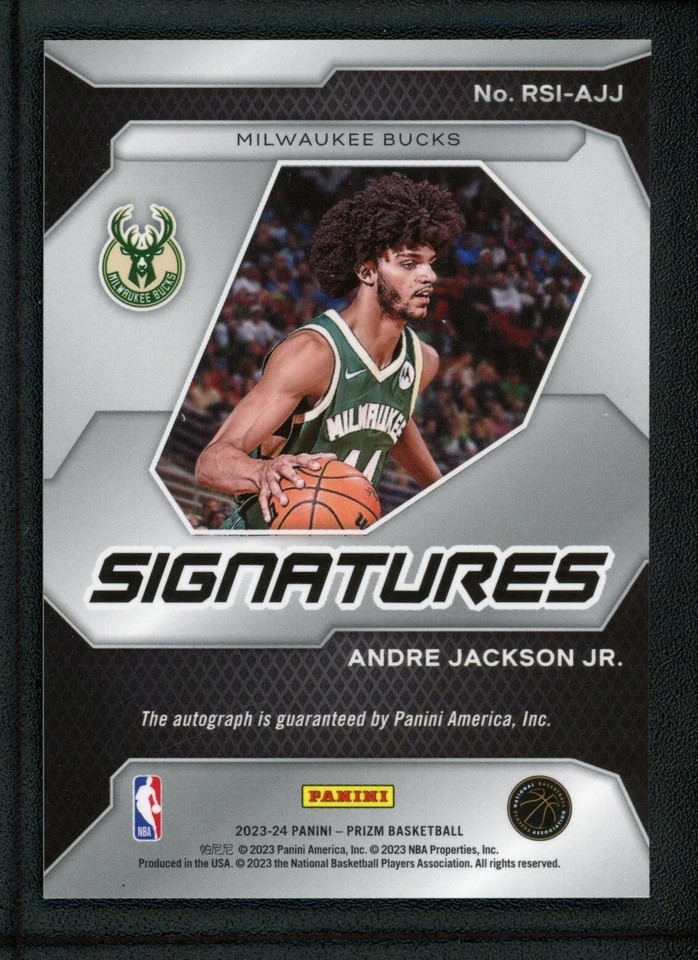 2023-24 ANDRE JACKSON JR AUTO PANINI PRIZM SIGNATURES ROOKIE RC ...