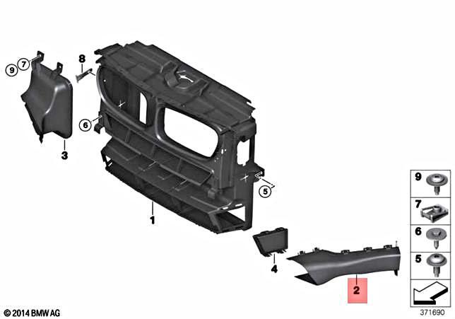 For BMW Genuine Radiator Support Air Deflector Front Left 51747378073 ...