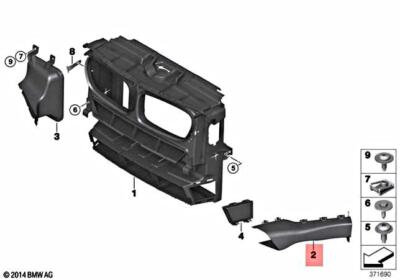 For BMW Genuine Radiator Support Air Deflector Front Left 51747378073 ...