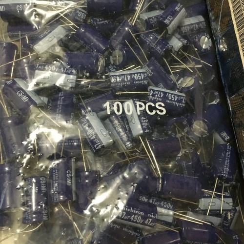 Lot 200pcs 47uF 47MF 450V 105C Capacitors Nichicon 16x25mm fit 47uf ...