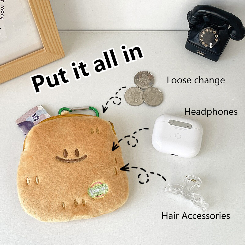 Cute Cartoon Smile Potatoes Coin Purse Plush Keychain Pendant Portable ...