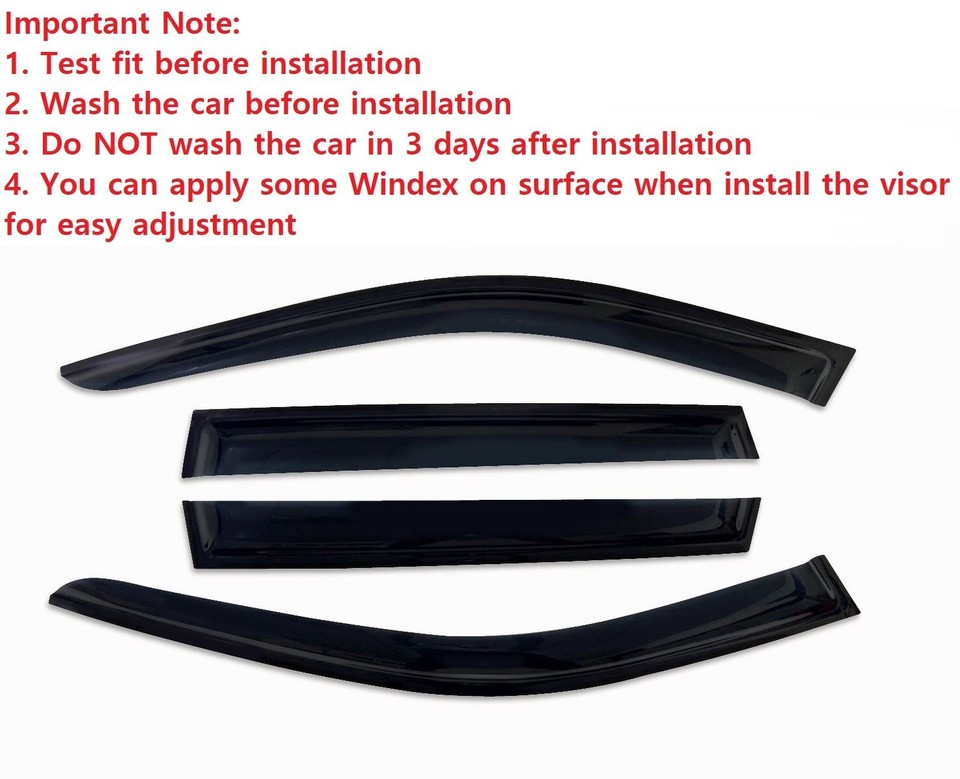 For 16-23 Volvo XC90 Smoke Tint Window Visor Sun Wind Rain Guard Vent ...
