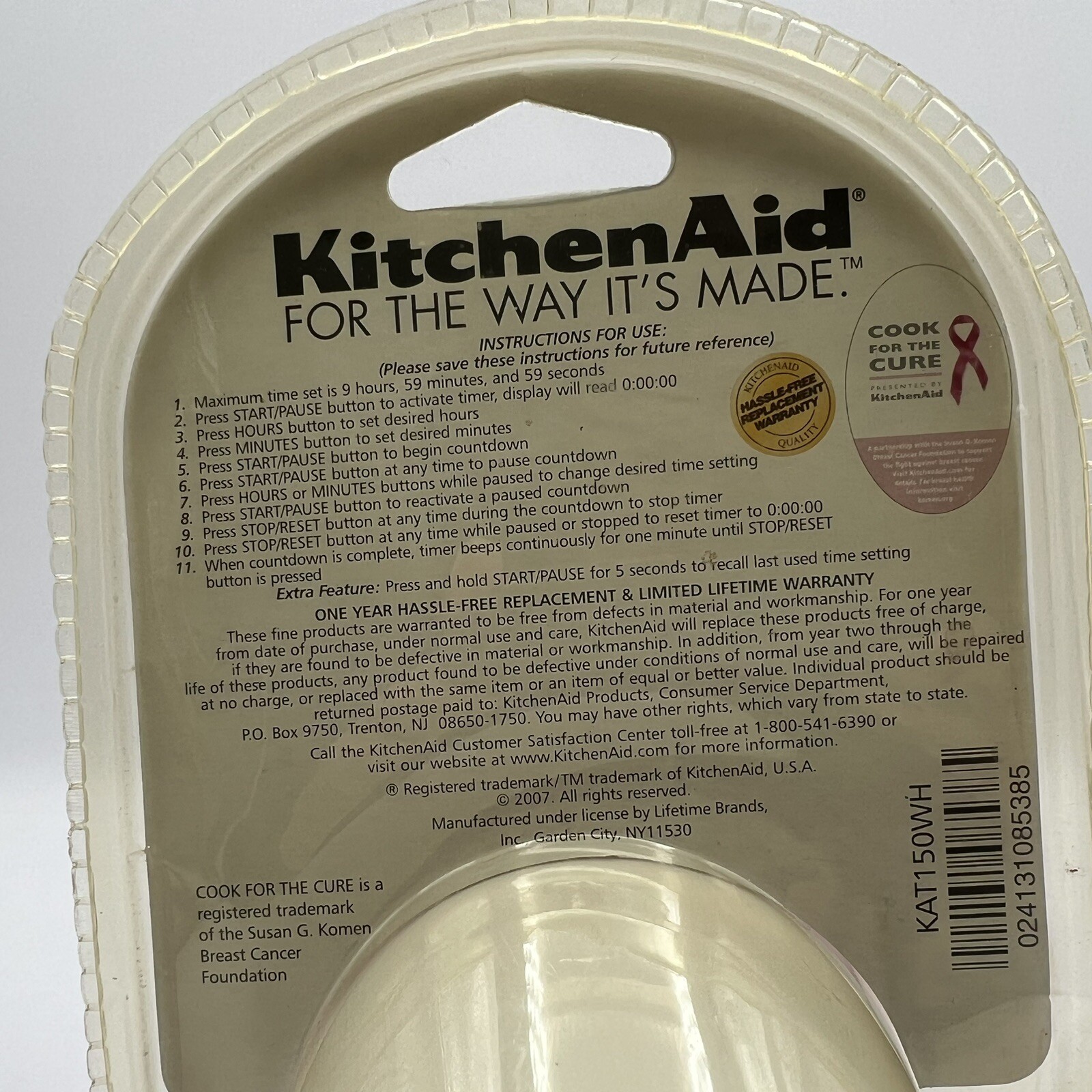 KitchenAid White Silver Cooks Series Digital Timer KAT150WH *169 for ...