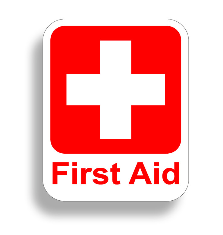 Glossy Adhesive Decal First Aid Kit Sticker Decal - Red Cross Emergency ...