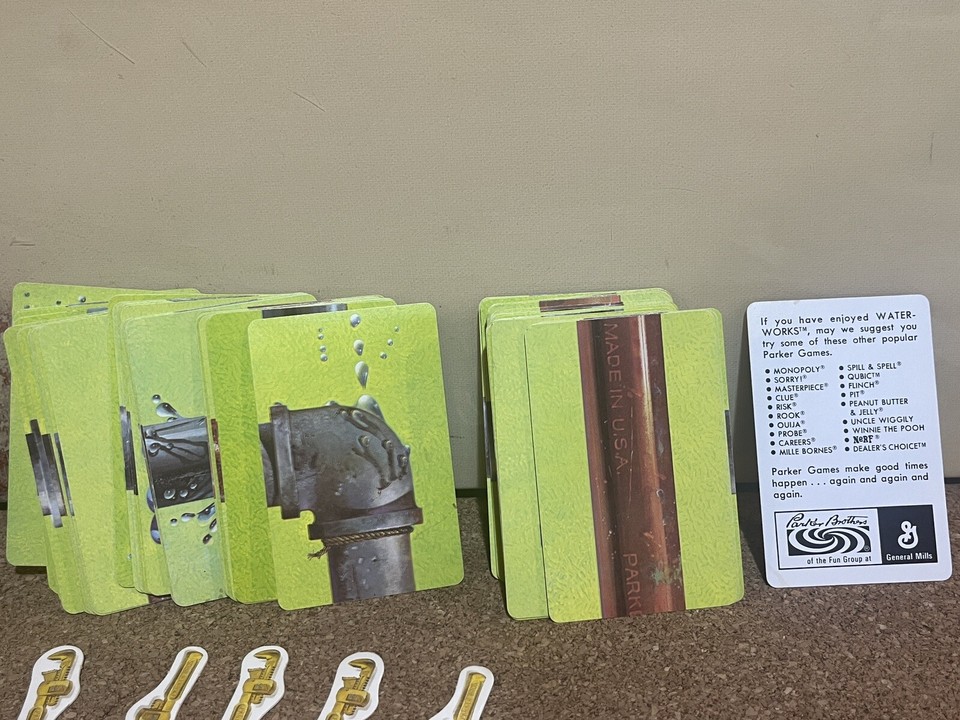 Vintage Parker Brothers 1982 Water Works Leaky Pipe Card Game | eBay