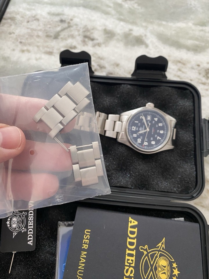 Addiesdive Field Automatic Dive Watch 200M Khaki Field Homage Stainless ...