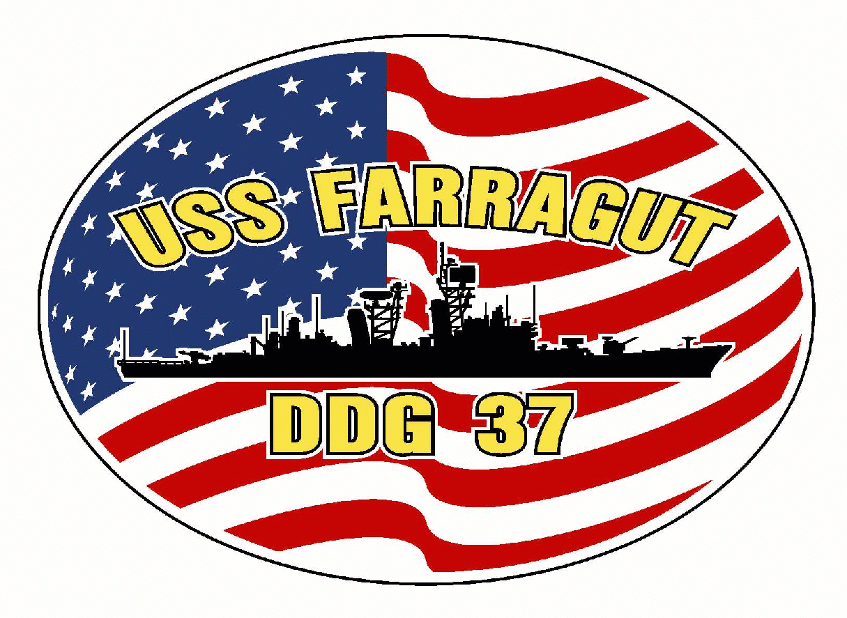 USS FARRAGUT DDG 37 DLG 6 Oval Decal / Sticker Military USN U S Navy ...