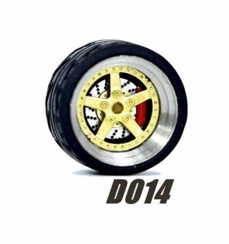 1/64 Scale Alloy Wheels with Disc Brakes - D002-D028 - Diecast Rubber ...