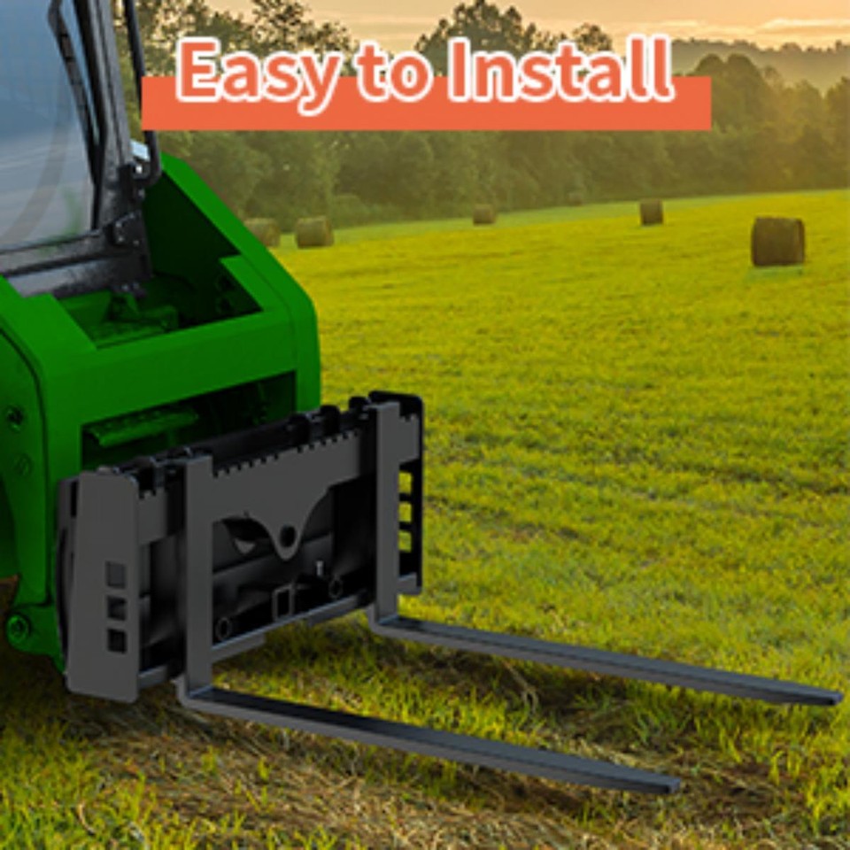 48" 4000lbs Skid Steer Pallet Fork Quick Attach W/Receiver Hitch ...