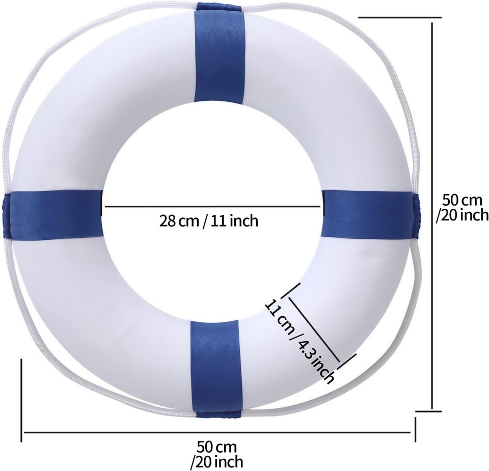 20 Inch Pool Safety Life Preserver Throw Ring Buoy for Swimming- Swim ...