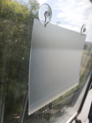 Window Display Poster info sign Holder Clear hanging pocket suction ...