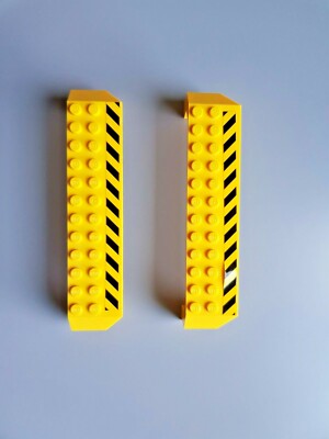 Lego Brick Arch Support (30296) Yellow With Stickers Pair 2 Pieces From ...