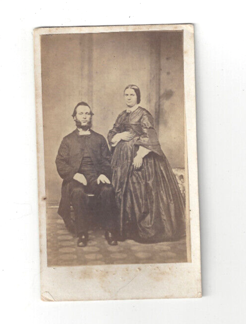 Antique 1860s CDV Photo Reverend & Wife ID'd Named SHAW Man Woman ...