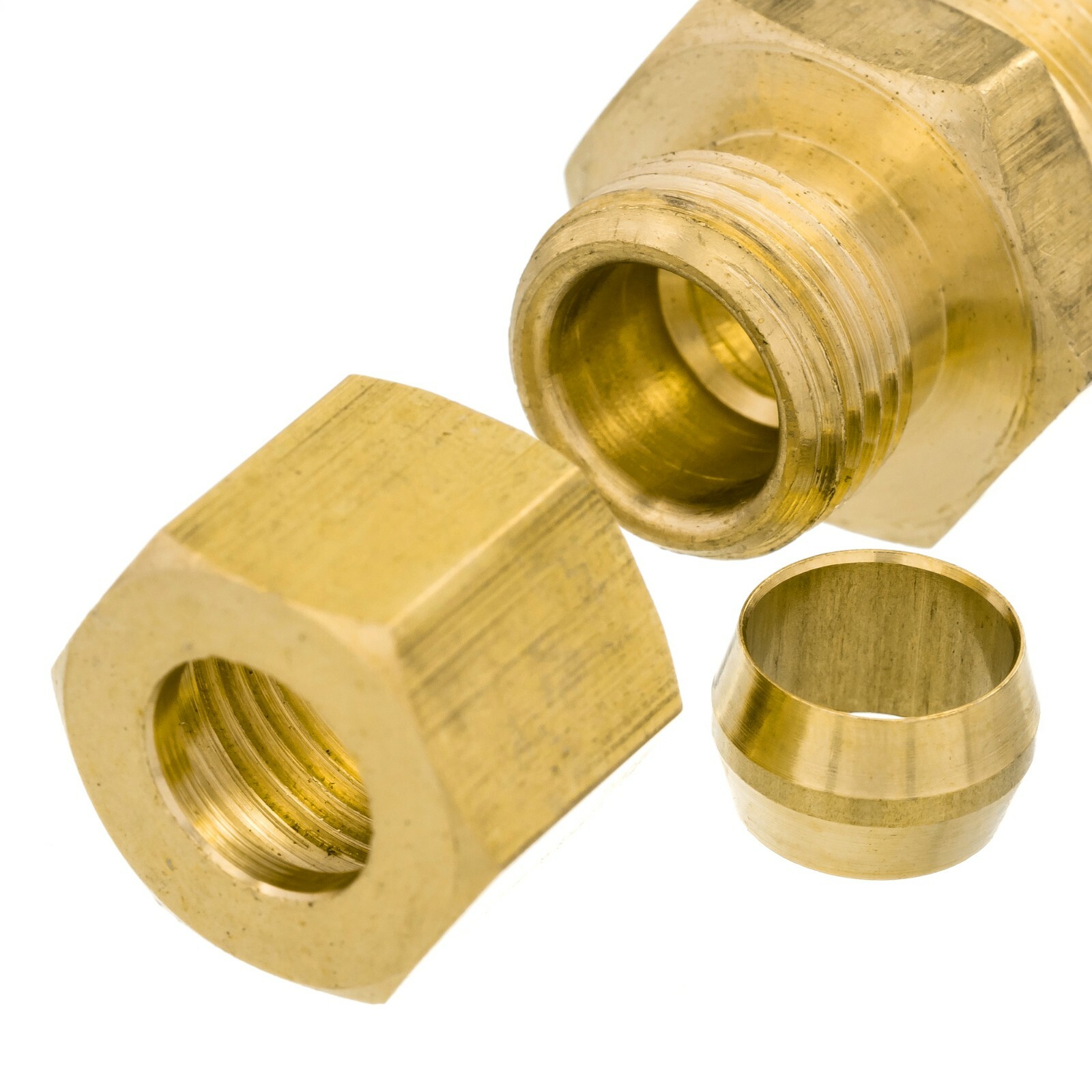 Brass Compression Fitting 5/16" OD To 3/8” Female NPT Hose Pipe Tube ...