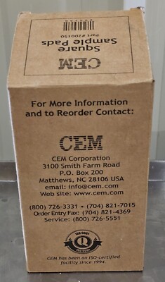 CEM Square Sample Pads 200150 for Smart 6 Moisture Analyzer | eBay