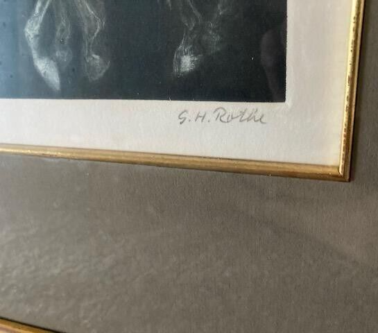 G.H. Rothe hand signed,titled, numbered 19/150 Mezzotint.Runners Horses ...