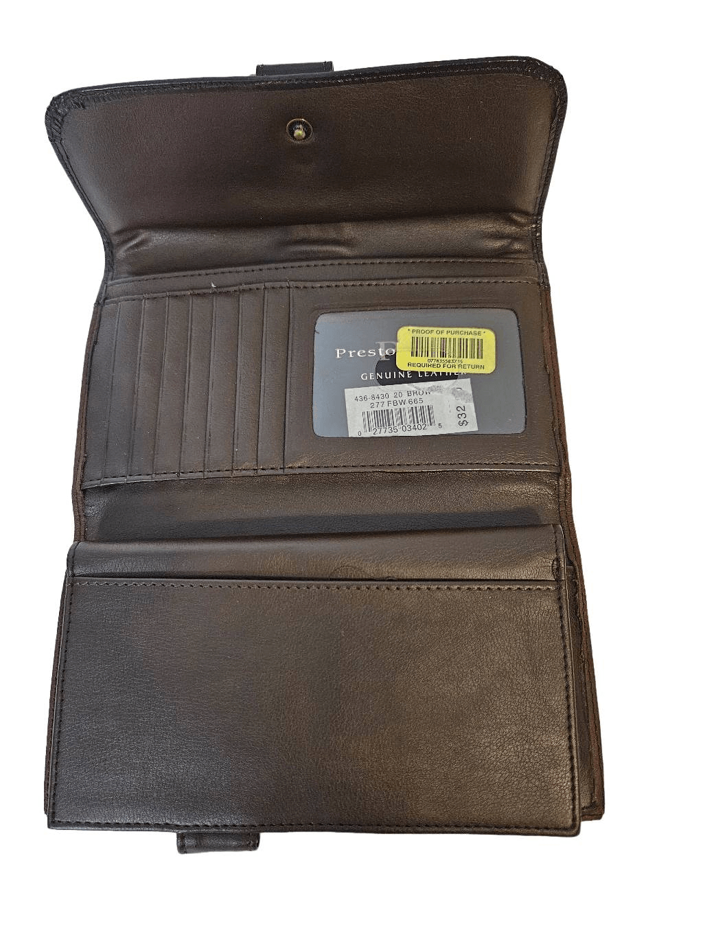 Brown leather wallet with checkbook section. NWT. | eBay