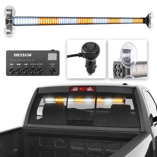 144 LEDs 35'' Emergency Strobe Light Bar Rear Windshield Warning Safety ...