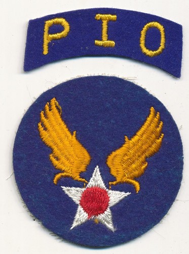Public Information Officer PIO tab with USAAF patch wool felt very rare ...