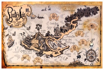 DISNEY'S PIRATE'S LAIR MAP - COLLECTOR POSTER - BUY ANY 2 GET ANY 1 ...