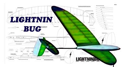 Short Kit & Plans Lightnin Bug DLG Glider 34" WS RC Airplane Laser Cut ...