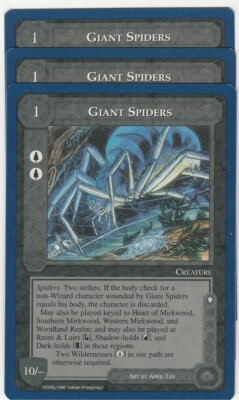 Giant Spiders x3 The Wizards Unlimited Edition Middle Earth CCG MECCG ...