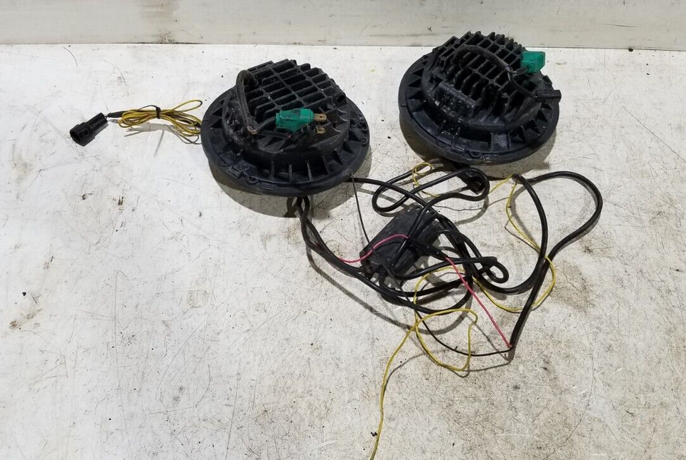 Jeep Wrangler Headlight Bulb LED Red Halo Projector 7 inch Round Lights ...