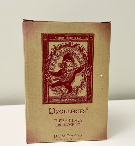Demdaco Drolleries ELFISH KLAUS Christmas Ornament w/ Original Box RARE ...