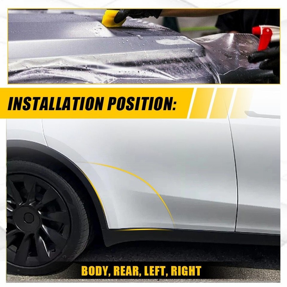 Fits Tesla Model Y 20- Rear Door Arches Stone Chip Guard Paint ...