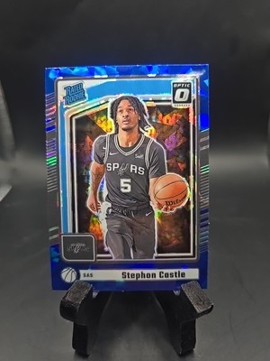 Stephon Castle 2024-25 Panini Donruss Rated Rookie Optic Blue Cracked ...